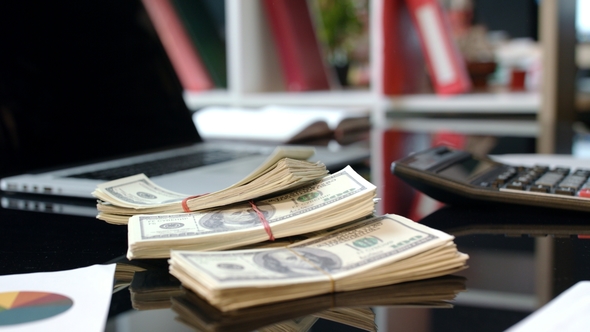 Bundles of Money Dollars at Business Deal, Stock Footage | VideoHive