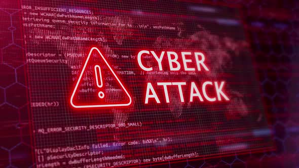 Cyber Attack message on computer screen by Infi_Studio | VideoHive