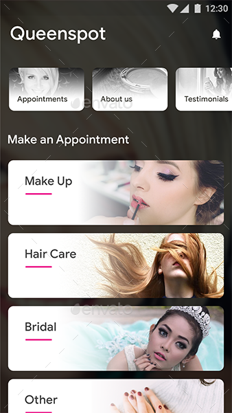 Salon Appointment Booking App UI Kit| Beauty Parlor App UI Kit| Makeup ...