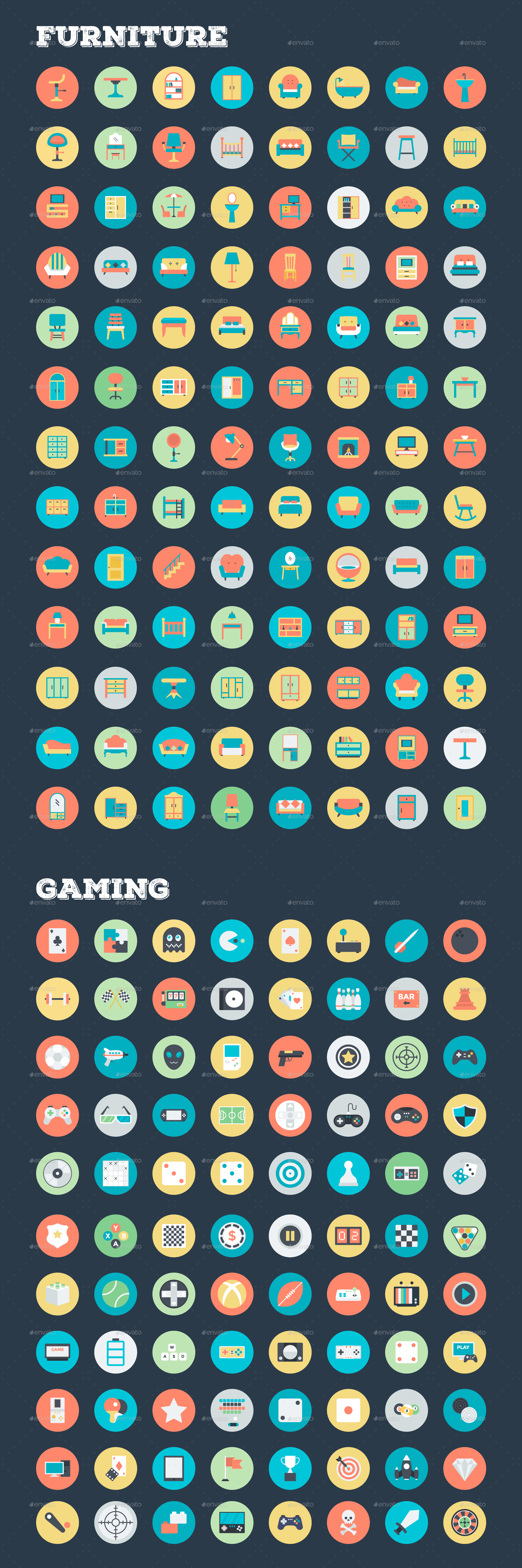 4059 Flat Rounded Vector Icons, Icons | GraphicRiver