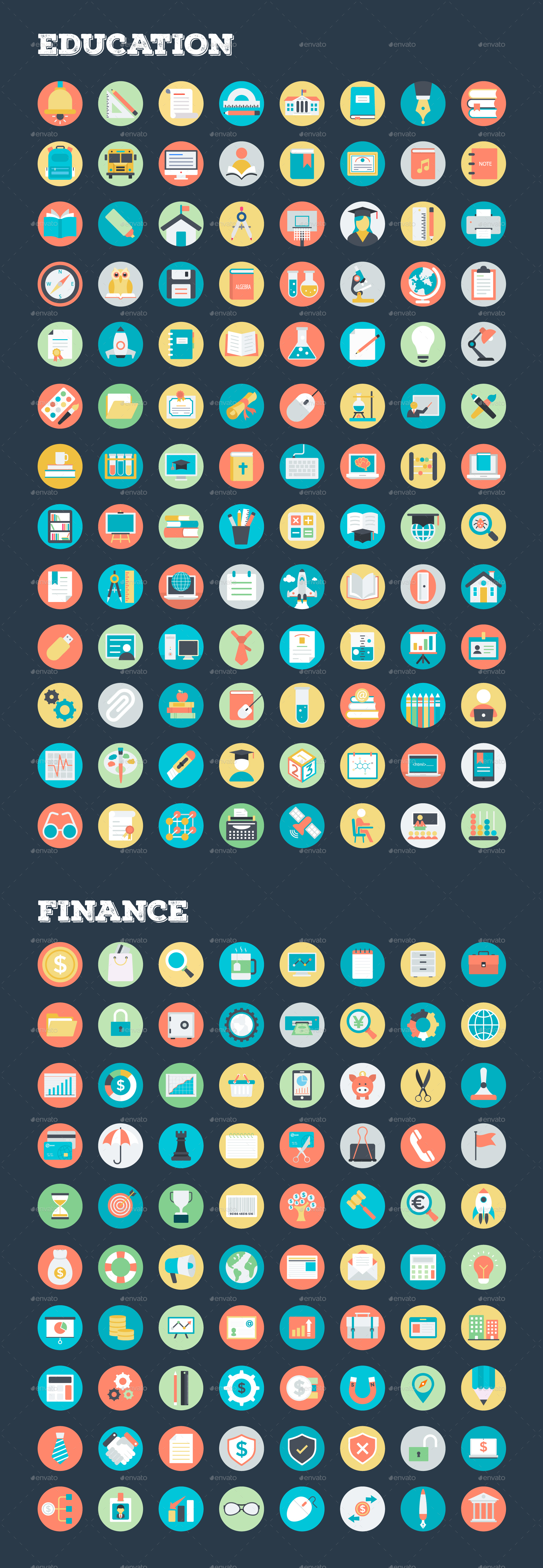 4059 Flat Rounded Vector Icons, Icons | GraphicRiver
