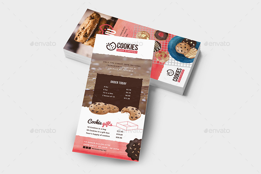 Cookie Shop DL Card, Print Templates | GraphicRiver