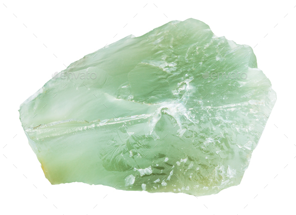 rough Prase (green quartz) stone isolated Stock Photo by vvoennyy ...