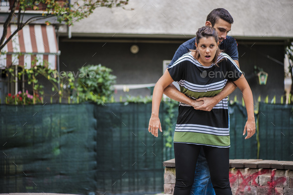 heimlich maneuver procedure Stock Photo by pixelaway | PhotoDune