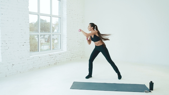 Cute Girl Doing Exercises, Stock Footage | VideoHive