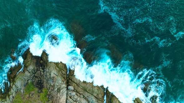 Powerful Ocean Waves Are Washing Up Big Rocks, Stock Footage | VideoHive