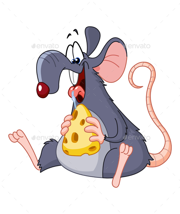 Rat Eating Cheese by yayayoyo | GraphicRiver