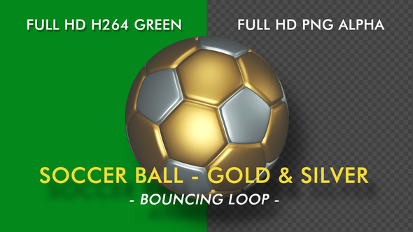 Soccer Ball - Gold and Silver - Bouncing Loop, Motion Graphics | VideoHive