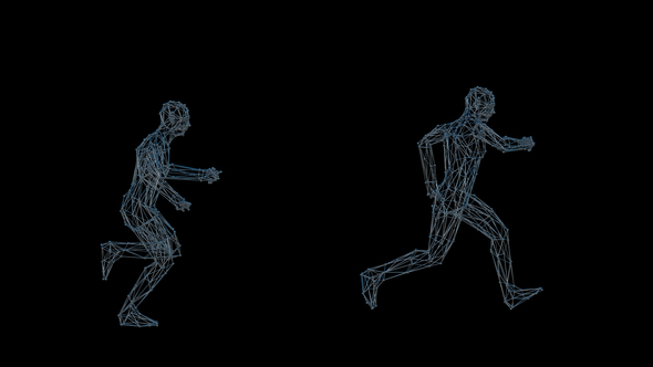 3D Wired Man Running, Motion Graphics | VideoHive