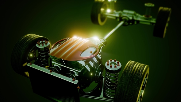 Car Chassis with Engine, Motion Graphics | VideoHive