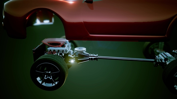 Car Chassis with Engine, Motion Graphics | VideoHive