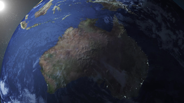 Earth Zooms In On Australia, Motion Graphics | VideoHive