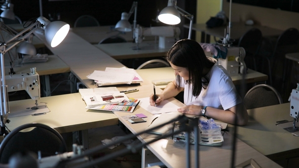 Designer Draw Sketches in the Studio, Stock Footage | VideoHive