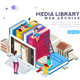 Media Library Vector Illustration, Vectors | GraphicRiver