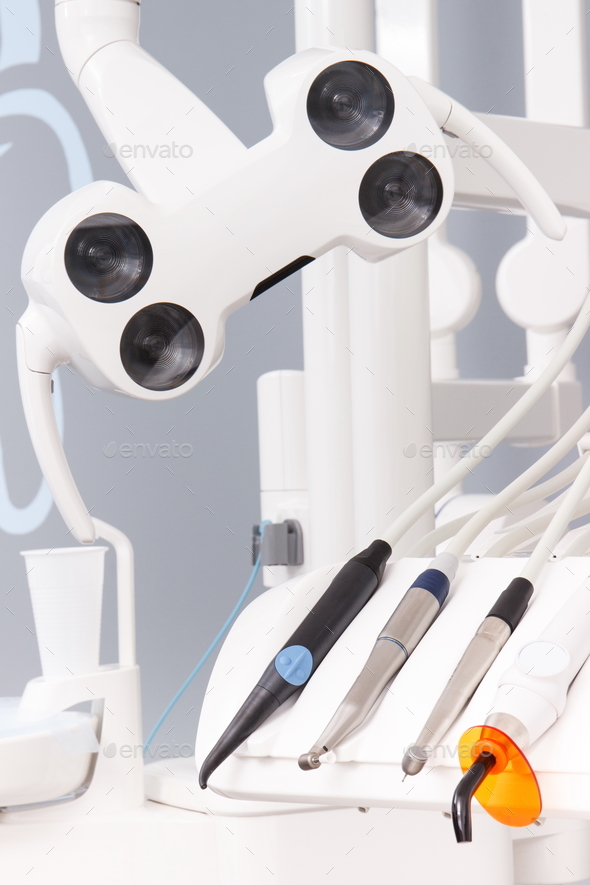 Dental instruments and tools used by dentists in stomatology office ...