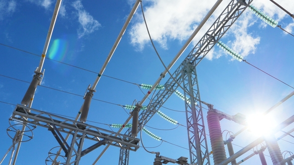 Electrical Distribution Station with Modern Equipment, Stock Footage