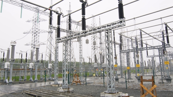 Electrical Distributing Station with Modern Equipment, Stock Footage