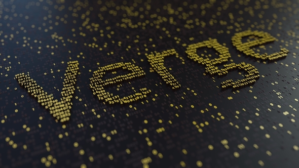 Verge Word Made of Moving Golden Numbers, Motion Graphics | VideoHive