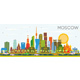 Moscow Russia City Skyline with Color Buildings, Vectors | GraphicRiver