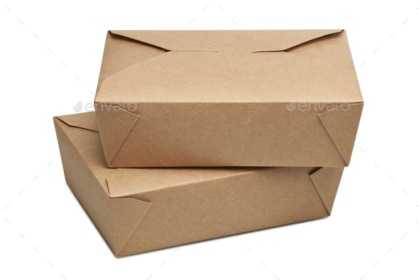 Two delivery blank carton box for ready to eat food Stock Photo by ...