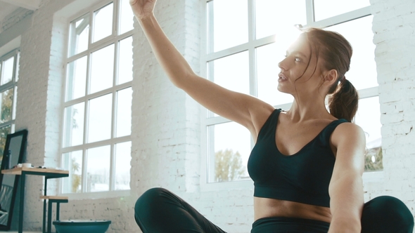 Cute Girl Doing Exercises, Stock Footage | VideoHive