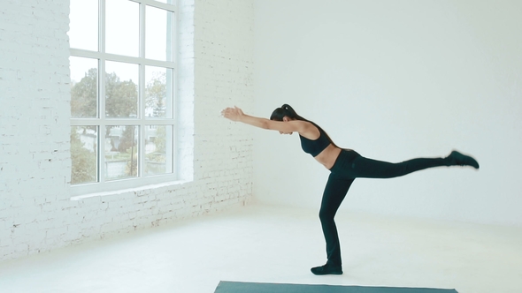 Cute Girl Doing Exercises, Stock Footage | VideoHive