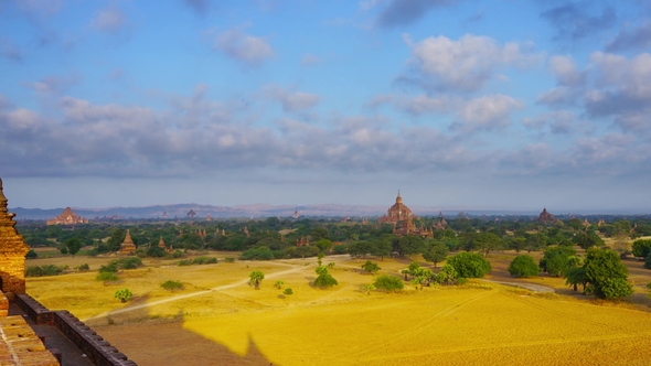 Panorama with Temples in Bagan, Stock Footage | VideoHive