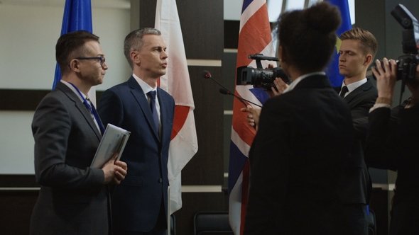 Politician Giving Interview To Social Media, Stock Footage | VideoHive