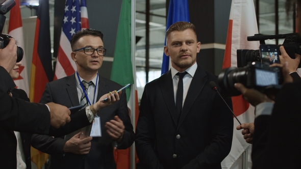 Politician Giving Interview To Social Media, Stock Footage | VideoHive