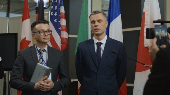 Politician Giving Interview To Social Media, Stock Footage | VideoHive