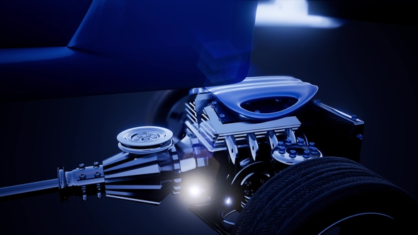 Car Chassis with Engine, Motion Graphics | VideoHive