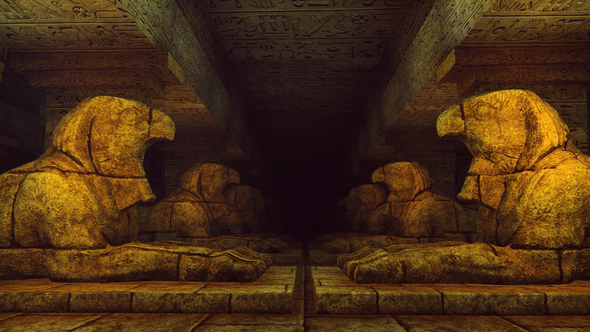 Stone Sculptures In The Pyramid, Motion Graphics | VideoHive