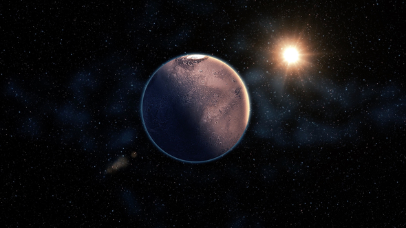 Sunrise View on Mars from Open Space, Motion Graphics | VideoHive