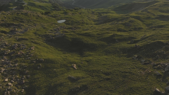 A View From Above on a Valley Strewn with Huge Stones at the Foot of a ...