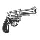 Vintage Monochrome Six Shooter Revolver Concept, Vectors | GraphicRiver