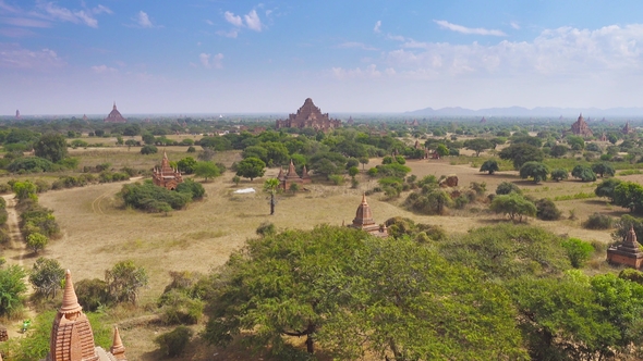 Panorama Landscape with Temples in Bagan, Stock Footage | VideoHive