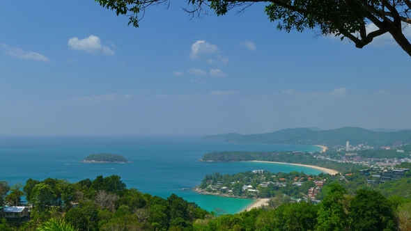 Ocean and Coastline From High View Point, Stock Footage | VideoHive
