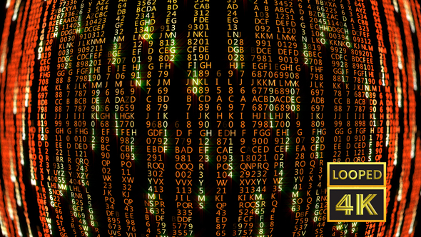 Matrix Code Based on Numbers and Letters, Motion Graphics | VideoHive