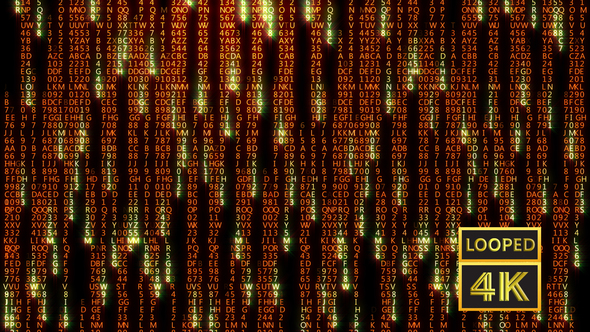 Matrix Code Based on Numbers and Letters, Motion Graphics | VideoHive