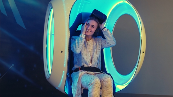 Young Female Sharing Her Emotions After Virtual Reality Experience ...