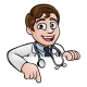 Doctor Cartoon Character Pointing, Vectors | GraphicRiver