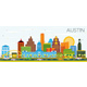 Austin Texas Skyline with Color Buildings and Blue Sky, Vectors ...