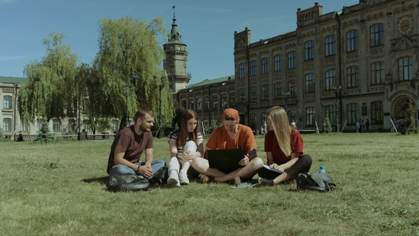 Excited Students Checking Approved Exam on Laptop, Stock Footage ...