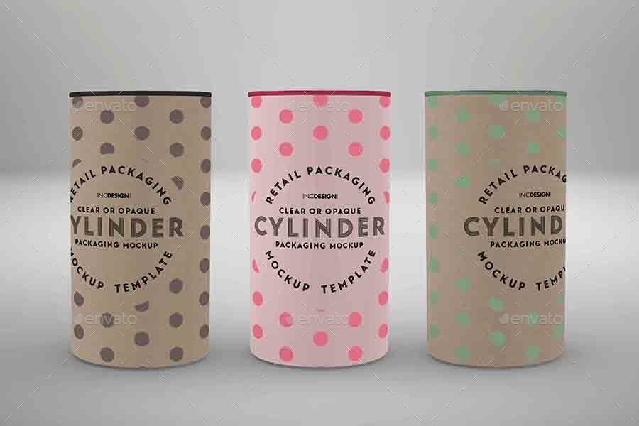 Clear or Opaque Cylinder Packaging Mockup, Graphics | GraphicRiver