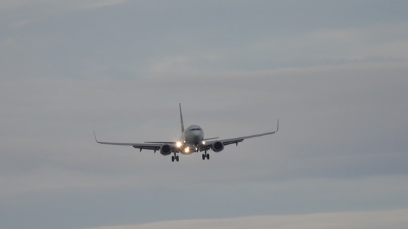 Passenger Airplane Before Landing, Stock Footage | VideoHive