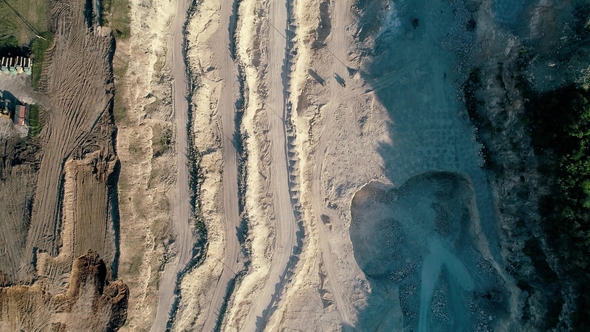 Drone Aerial Footage. Fly Over a Mountain Stone Quarry Top View, Stock ...