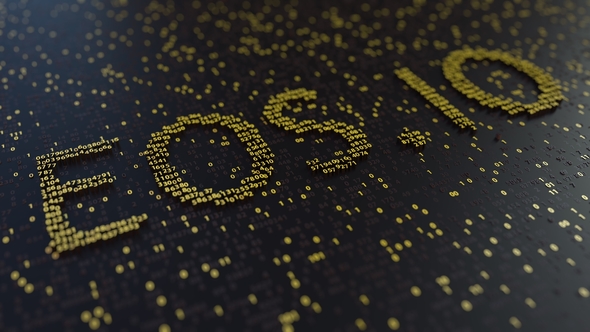 EOS.IO Word Made of Moving Golden Numbers, Motion Graphics | VideoHive