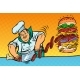 Cook Prepares Burger, Vectors | GraphicRiver