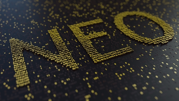 NEO Word Made of Moving Golden Numbers, Motion Graphics | VideoHive