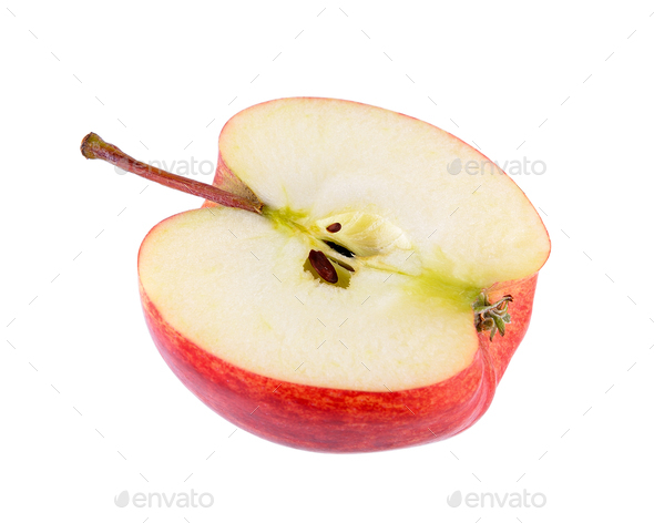 half red apple isolated on white background Stock Photo by sommai ...